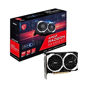 MSI Gaming AMD Radeon RX 6500 XT 64-bit 4GB GDDR6 DP/HDMI PCIe 4 Torx Twin Fans FreeSync DirectX 12 VR Ready OC Graphics Card (RX 6500 XT MECH 2X 4G OC)