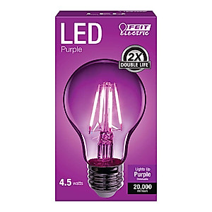 Feit Electric A19 (A19/TP/LED) Purple Filament LED 25W, A19 2.38" D x 4.44" H