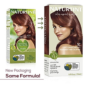 Naturtint 5C Light Copper Chestnut Permanent Hair Color (Pack of 1), Ammonia Free, Vegan, Cruelty Free, up to 100% Gray Coverage, Long Lasting Results (Packaging may vary)