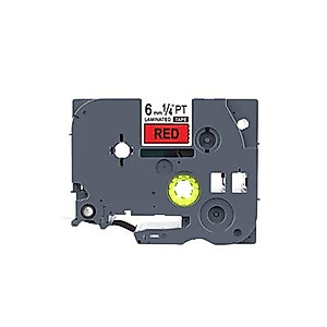 IDIK 1PK Black on Red Standard Laminated Label Tape Compatible for Brother P-Touch TZe-411 TZ411 TZe411(6mm x 8m)
