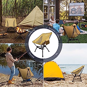 CANWAY Portable Camping Chair, Ultra-Compact and Lightweight Folding Chair for Camping, Beach, Picnic, Lawn Concerts, Hiking, Backpacking, Adjustable Height