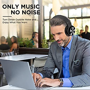 Earpsy E7 Pro Active Noise Cancelling Headset Bluetooth Headphones with Built-in Microphone Wireless Headset and Light Weight-Red