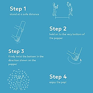 2 Pack Confetti Cannon Confetti Poppers | Biodegradable Blue Confetti | TUR Party Supplies | Launches Up to 25ft | Giant (12 in) | Party Poppers for Graduation, Birthdays, Weddings, and Memorial Day