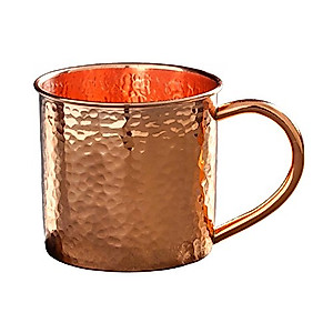 Alchemade 100% Pure Copper Hammered 16 Oz Mug - Perfect Cup For Moscow Mules, Other Cocktails, Or Your Favorite Beverage - Keeps Drinks Colder, Longer