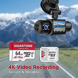 [Gigastone] 64GB 2-Pack Micro SD Card, Camera Plus, MicroSDXC Memory Card for Wyze, Video Camera, Security Camera, Smartphone, Fire tablet, 4K Video Recording, UHS-I U3 A1 V30, 95MB/s, with Adapter