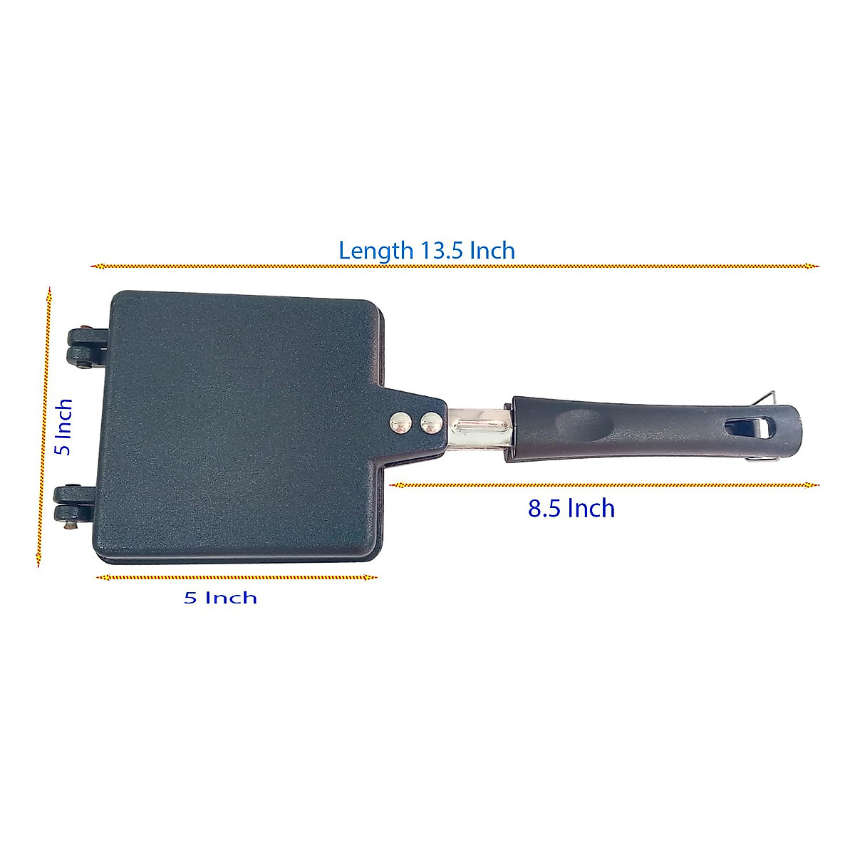 G & D Non-Stick Aluminum Double Sided Foldable Pan, 13 x 5 x 1.5 in, Suitable for Frying, Panini, Sandwiches, Omelettes, and More