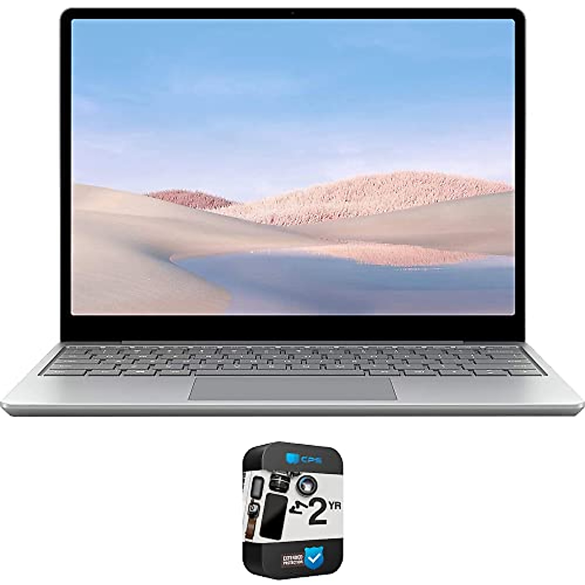 Microsoft Surface Laptop Go 12.4" Intel i5-1035G1 4GB RAM,64GB eMMC Touchscreen Win 10 Pro with 11 Pro Upgrade Bundle with 2 YR CPS Enhanced Protection Pack