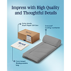 REST® Evercool® Cooling Comforter, Good Housekeeping Award Winner for Hot Sleepers, All-Season Lightweight Blanket to Quickly Cool Down, Cool Gray - Twin/Twin XL 68" x90”