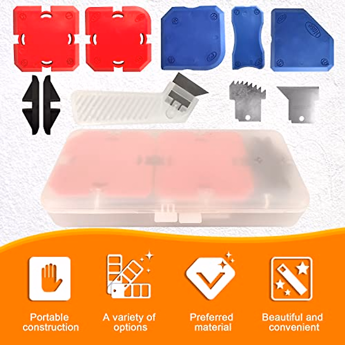 Silicone Profiling Kit7,Silicone Caulking Tools,Professional Caulking Tool Kit with Sealant Finishing Tools and Caulk Removal Tools