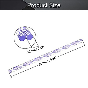 Fielect Light Purple Twisted Line Acrylic Round Rod Standard Plexiglas Tolerance Lightweight for DIY 12mm Diameter 250mm Height 2Pcs