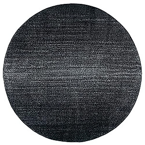 Safavieh Adirondack Collection 8' x 8' Round Black/Grey ADR183F Modern Non-Shedding Area Rug
