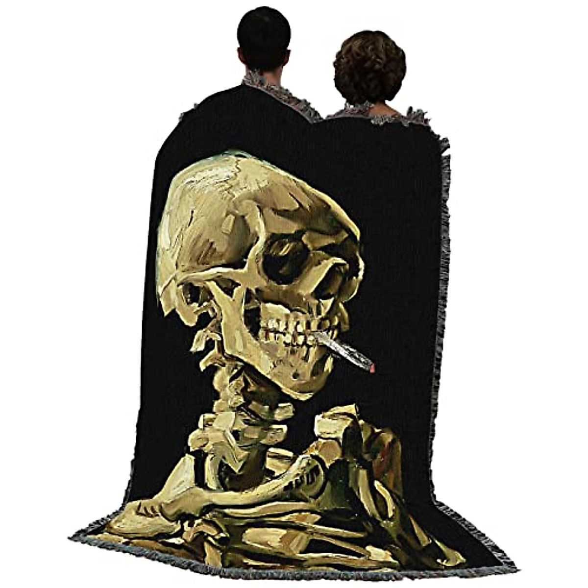 Pure Country Weavers Smoking Skeleton Blanket by Vincent Van Gogh - Fine Art Gift Tapestry Throw Woven from Cotton - Made in The USA (72x54)