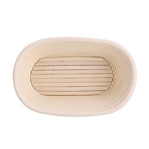 Asixx Cane Proofing Basket, Handmade Unbleached Cane Banneton Proofing Basket Dough Bread Baking Kit Kitchen Storage Rack Banneton Basket (21 * 14 * 8cm)