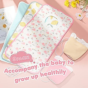Newwiee 5 Pieces Waterproof Muslin Pullover Baby Bibs Full Coverage Toddler Bibs Soft Absorbent Large Bibs Comfortable Towel Bibs Colorful Baby Drooling Bibs for Feeding and Drooling Toddlers