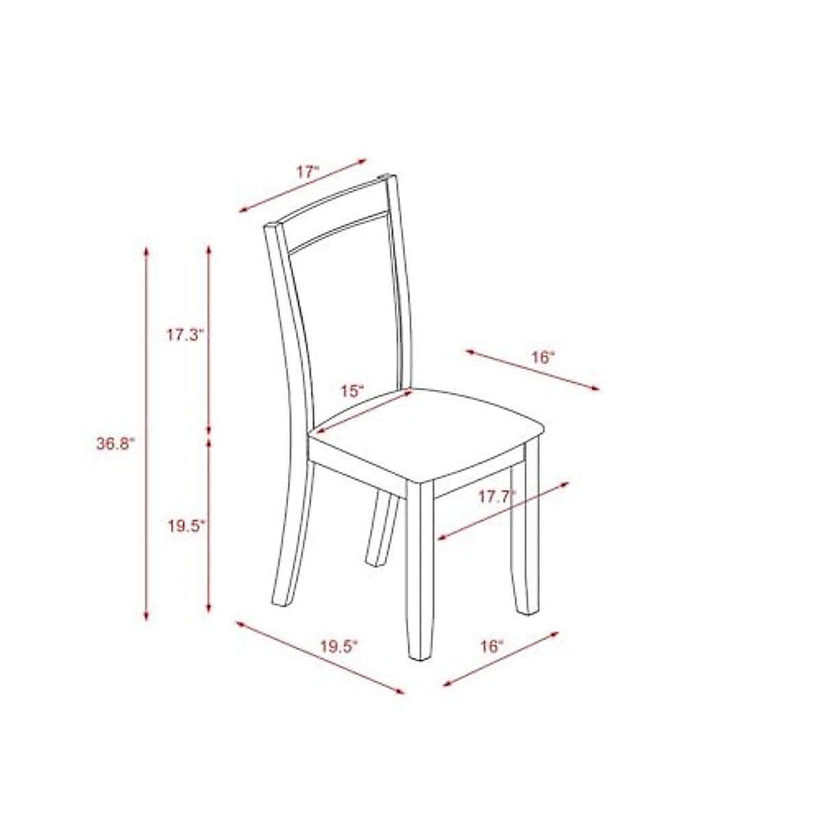 East West Furniture DLMZ5-AB6-50 5 Piece Dining Room Furniture Set Includes a Round Dining Table with Dropleaf and 4 Dark Gotham Grey Linen Fabric Parson Chairs, 42x42 Inch, Wirebrushed Black