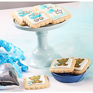 Baby Boy 12 PACK Dessert Table Party Favors Decorated Individually Wrapped Sugar Cookies Gift