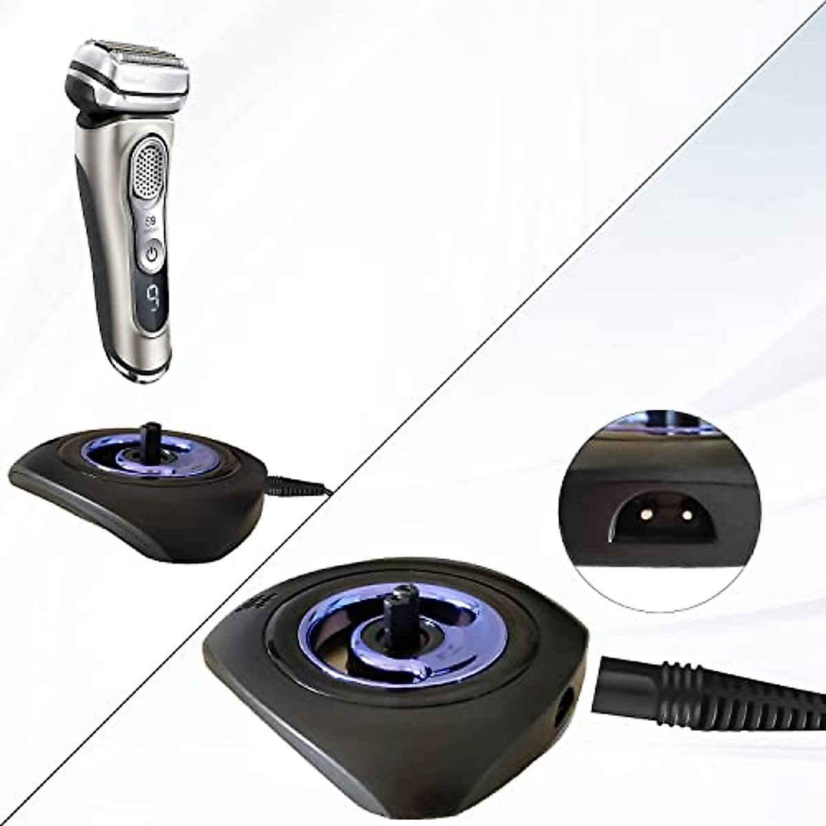 Braun Shaver Charger and Charging Stand for Braun Series 9 8 7 5 3 6, Charger Base for Braun S3 S6 S7 S8 S5 S9 Electric Razor Replacement Braun Trimmer Charging Dock