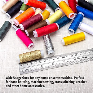 Pack of 39 Assorted Colour Polyester Sewing Threads Spool Set