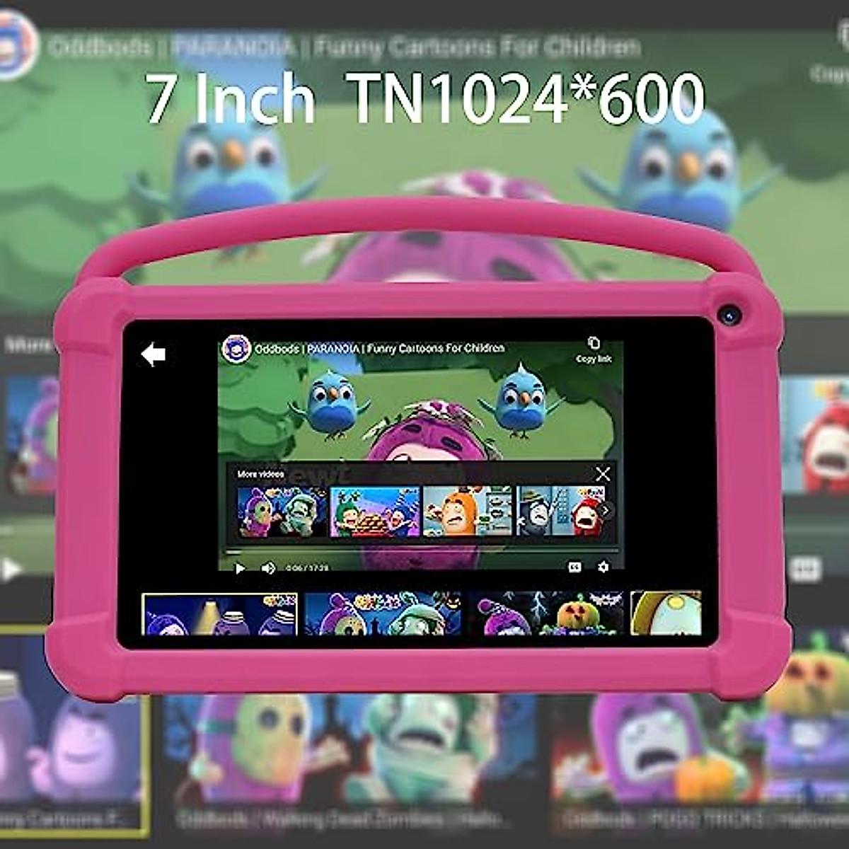 Kids Tablet 7 inch, Android Tablet for Kids, 16GB ROM, Support 128GB Expand, with Parental Control, Google Certified Toddler Tablet, WiFi, Bluetooth, Dual Camera Tablet with Silicone Case