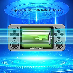 HAIHUANG RG351M Retro Game Console,WiFi Built-in Online Sparring, Handheld Game Console with 64G TF Card 2500 Classic Games, Portable Game Console 3.5 inch IPS Screen Happy Time with Kids (Gray)