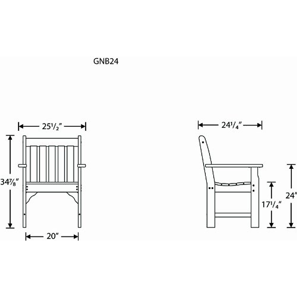 POLYWOOD GNB24MA Vineyard Garden Arm Chair, Mahogany