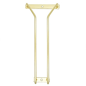 zoohot 24.5cm Wine Glass Rack - Under Cabinet Stemware Wine Glass Holder Glasses Storage Hanger Metal Organizer for Bar Kitchen, Gold Finish (1 Rows, 1 Pack)