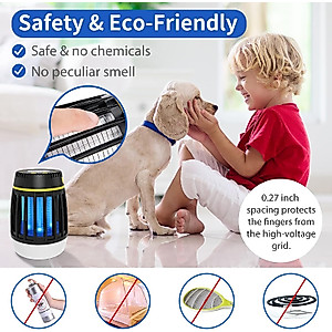 Mosquito Killer, 3 in 1 Bug Zapper,Waterproof Insect Fly Trap for Outdoor & Indoor,LED Lantern, Emergency Power Supply 2000mAh for Home, Camping, Gnats, Backyard, Patio, black, CH16-130
