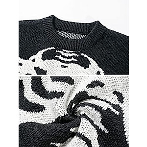 Aelfric Eden Skeleton Sweater Crew Neck Vintage Oversized Long Sleeve Y2k Pullover Skull Halloween Sweater