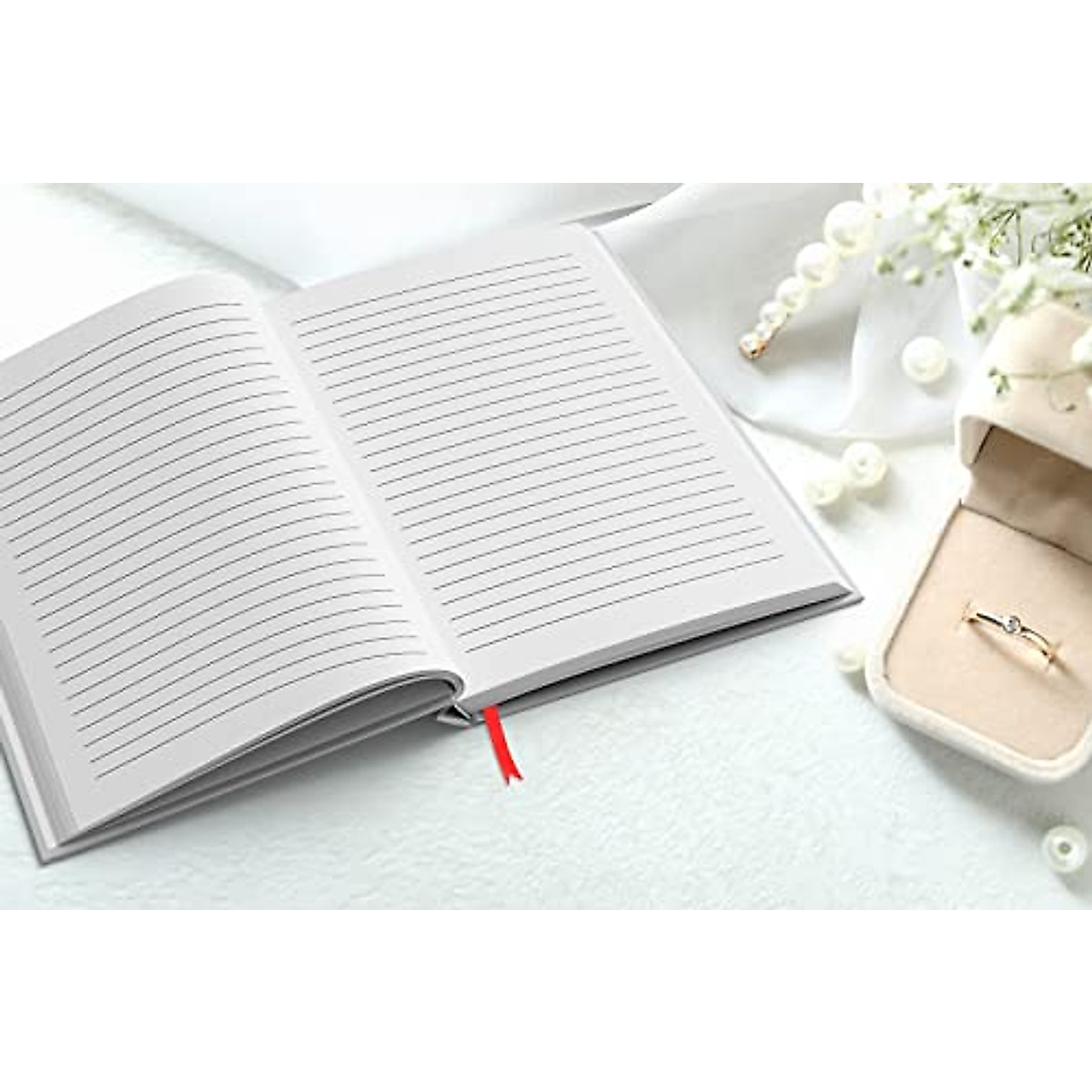 Vow Books His and Hers, Gorgeous Wedding Day Officiant Book and Keepsake, Bridal Shower Gift, Vow Renewal - 6.1'' x 4.8'', Light Gray(Hers) and Dark Gray(His), Light Gray and Dark Gray