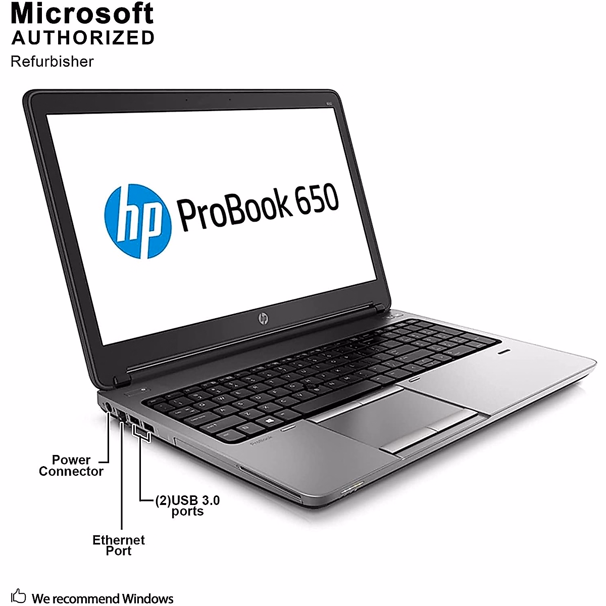 HP ProBook 650 G1 15.6inch Business Laptop, Super Fast Intel Quad Core i7-4800MQ Up To 3.7 GHz, 16GB DDR3, 512GB SSD, DVD, Webcam, USB 3.0, Win 10 Pro Black 15-15.99 inches