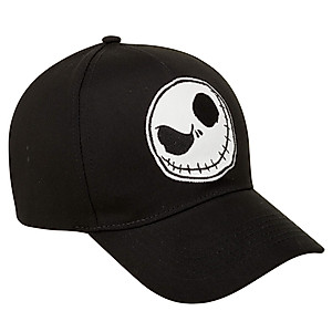 Disney Men’s Nightmare Before Christmas Hat – Jack Skellington Baseball Cap, Dad Hat, Size One Size, Jack Skellington Black