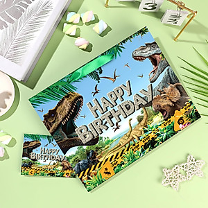 Dinosaur Birthday Gift Bag for Boys Girls Kid Dinosaur Happy Birthday Favor Bag Dinosaur Birthday Wrapping Paper Bag with Tissue Paper and Greeting Card for Dinosaur Birthday Christmas Party Supplies