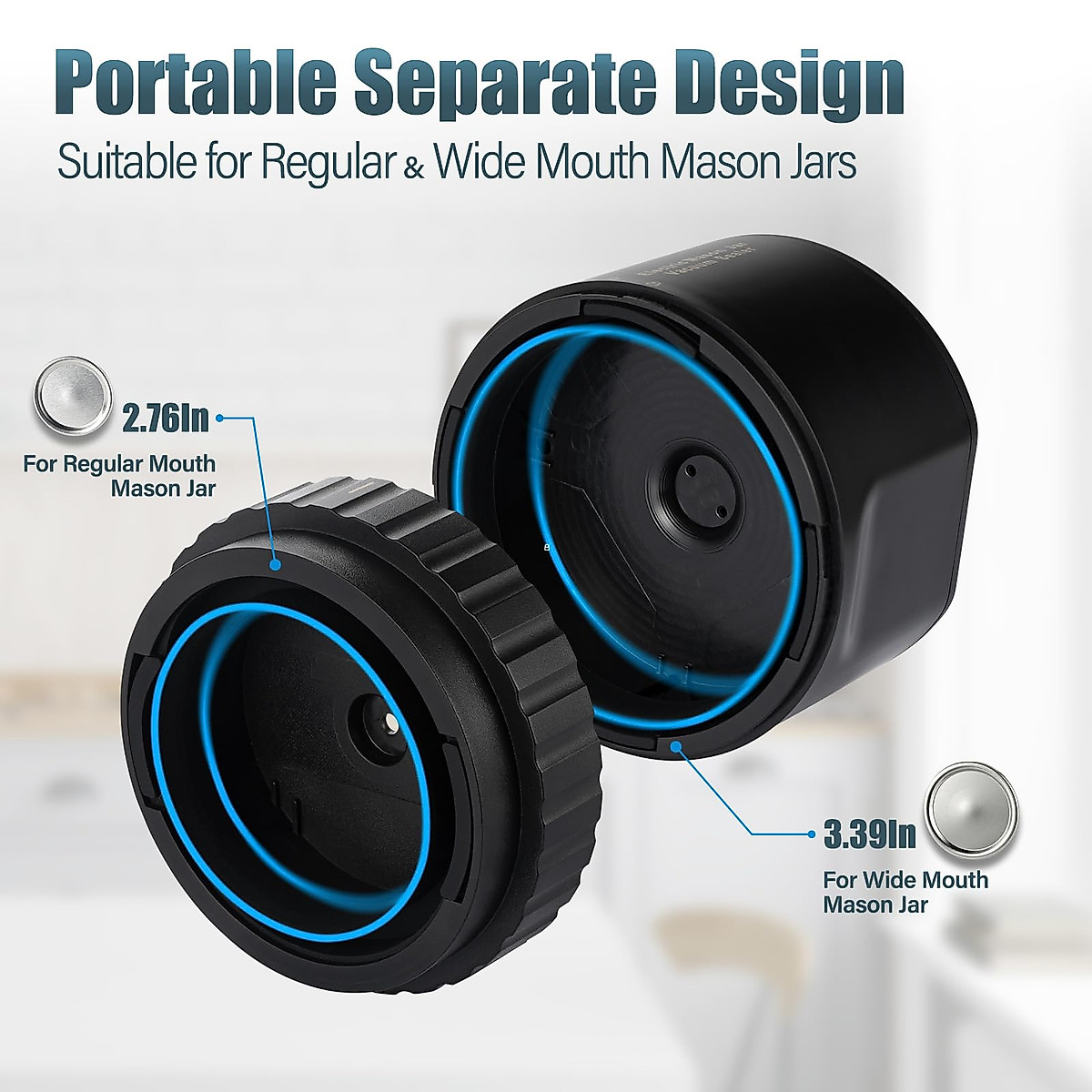 Electric Mason Jar Vacuum Sealer Kit for Regular & Wide Mouth Mason Jars Lids Canning Supplies Mason Jar Sealer with Can Opener Automatic Dry Canning Vacuum Sealer Machine for Food Saver Storage Black