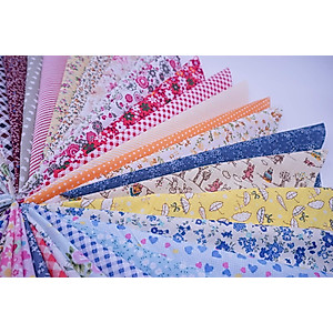 Phantomon 50pcs Cotton Fabric Craft Precut Square Patchwork Sheets for Quilting, Sewing, Scrapbooking, Simplicity Patterns (10Inch x 10Inch)