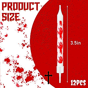 Gulfmew 12 Pcs Bloody Handprint Candles Birthday Scary Cake Decorations Have a Killer Birthday Cupcake Topper Blood Splatter Creepy Vampire Zombie Halloween Party Decorations Carnival Supplies