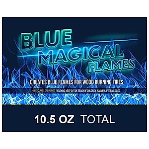 Magical Flames - Blue Flames - Create Blue Vibrant Flames for Fire Pit - (12 Pack) - Campfire, Bonfire, Outdoor Fireplace – Magical, Blue Funky, Mystic Flames – Twice The Color – Half The Price