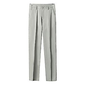 Men's Slim Fit Stretch Pant Classic Solid Color Casual Suit Pant Lightweight Business Comfort Trousers (Green,30)