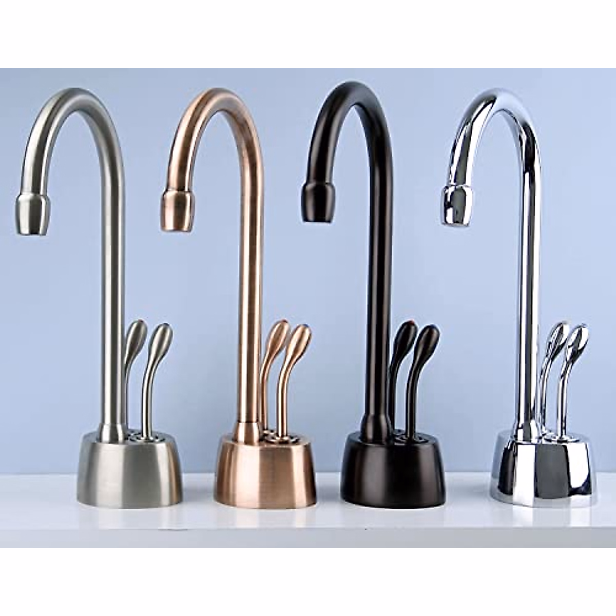 Westbrass DT1F272-62 9" Develosah 2-Handle Instant Hot and Cold Water Dispenser Faucet with HotMaster DigiHot Digital Tank System, Matte Black