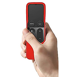 TOKERSE Silicone Case Compatible with Apple TV 4K 4th 5th Generation Siri Remote - Anti-Slip Shock Proof Soft Remote Cover Case Compatible with Apple TV 4K 4th 5th Gen Siri Remote Controller - Red