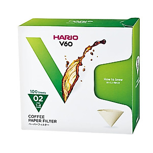 Hario V60 Paper Coffee Filters, Size 02, Natural, 100ct Boxed