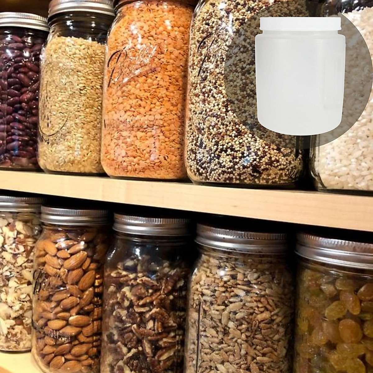 BFL Large Plastic Canisters with Twist-On Lids, 2Qt Storage of Dry Goods Snacks Chips Pet Food Liquid Arts Crafts Supply Garage or Workshop Organizing Household Items Transportation of Goods Pack of 6