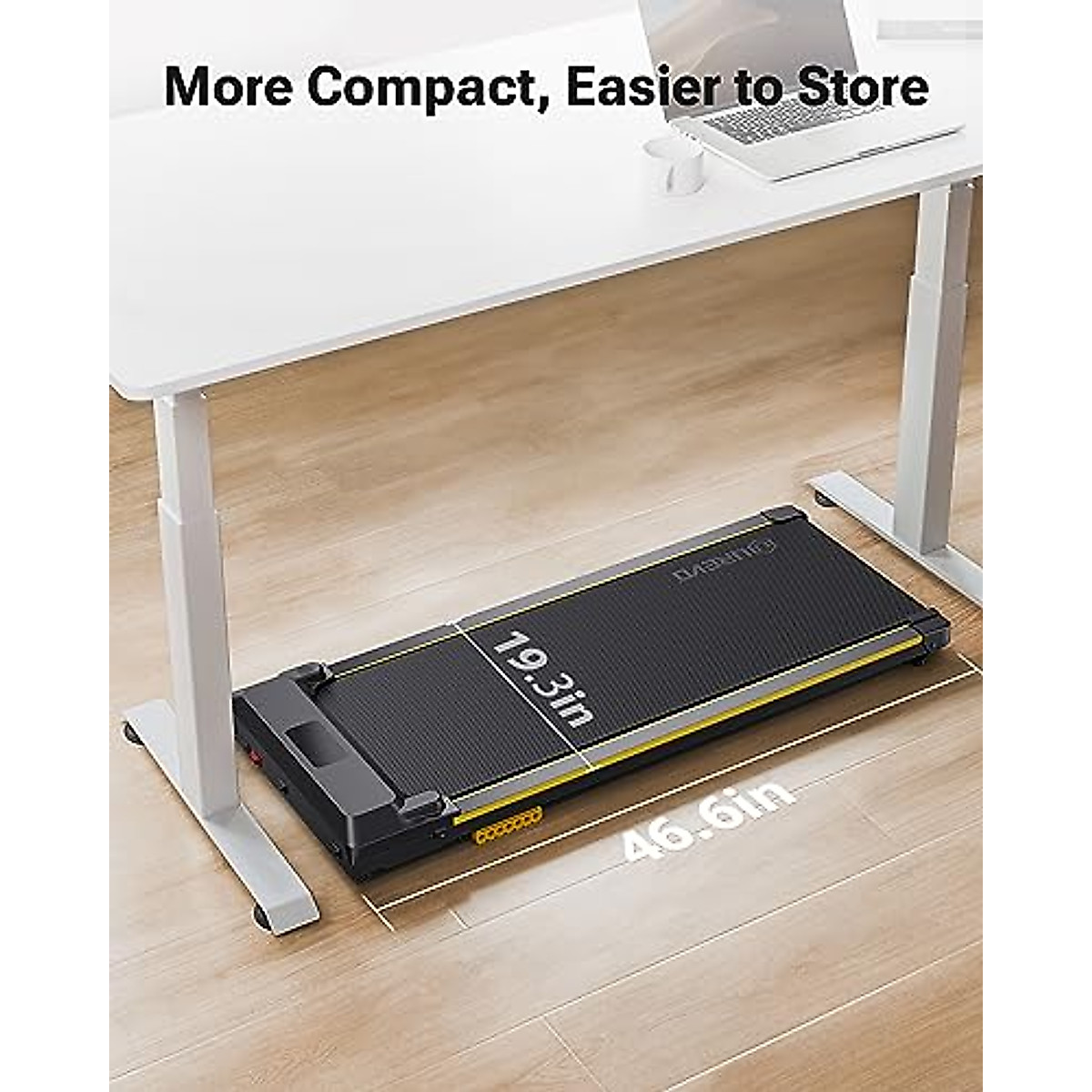 UREVO Walking Pad, Under Desk Treadmill, Portable Treadmills for Home/Office, Walking Pad Treadmill with Remote Control, LED Display