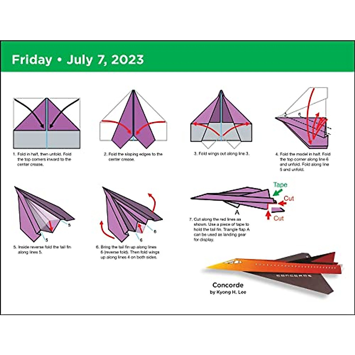 Paper Airplane 2023 Fold-A-Day Calendar
