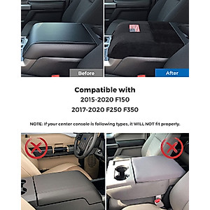 ISSYAUTO Center Console Cover Compatible with 2015-2020 F150, 2017-2022 F250 F350 F450, 2018-2023 Expedition, American Flag Armrest Cover with Pockets (Bucket Seat Only)