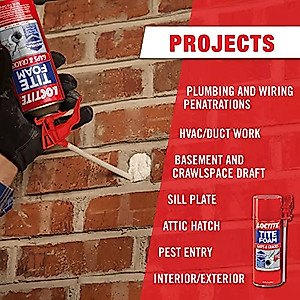 Loctite Tite Foam Gaps & Cracks Spray Foam Sealant, Polyurethane Expanding Foam Insulation - 12 fl oz Can, Pack of 1