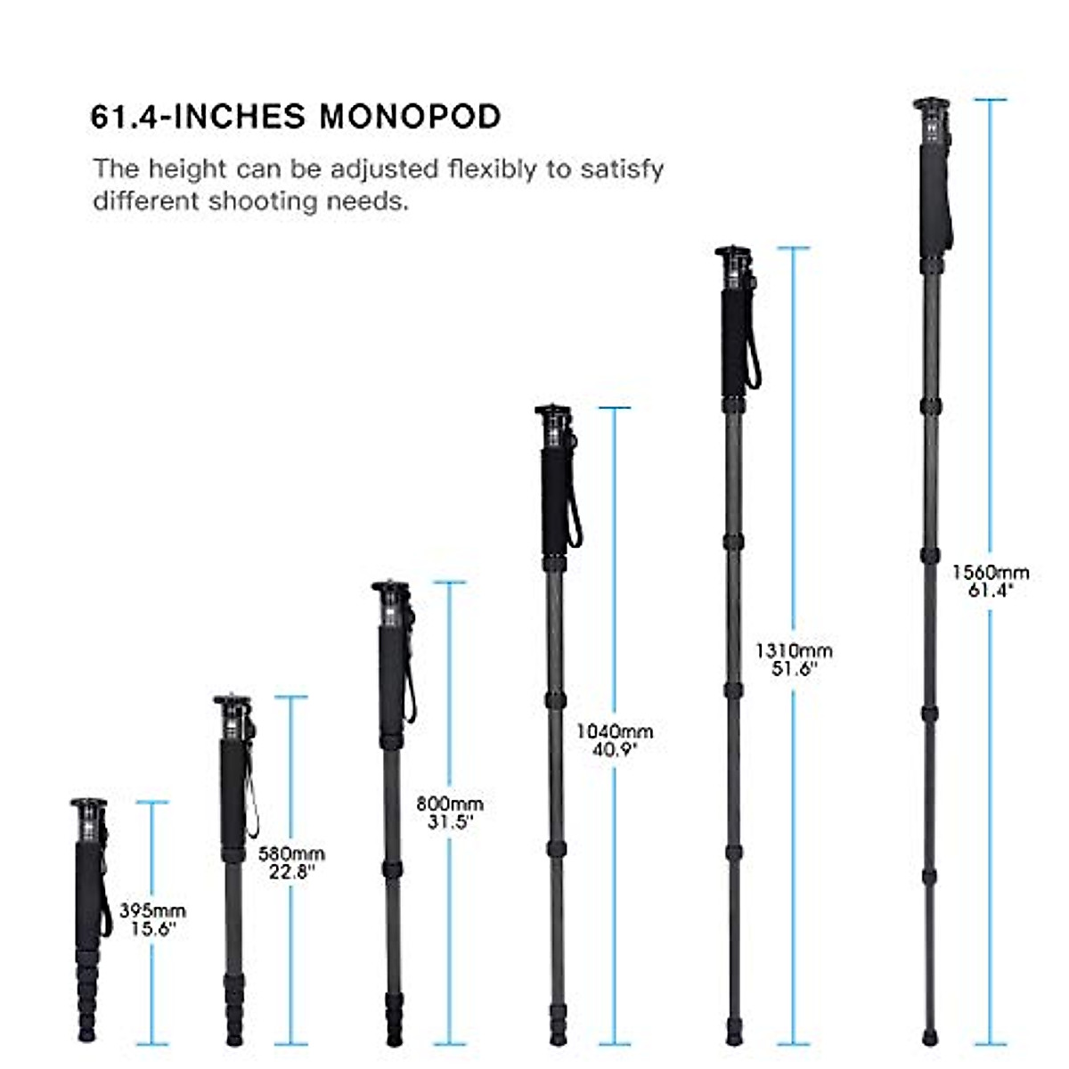 SIRUI Camera Monopod AM-326M 6 Section Carbon Fiber Portable Compact Lightweight Travel Monopod