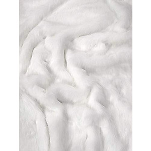Solid Arctic Fox Fur Fabric Sold by The Yard DIY Coats Costumes Scarfs Rugs Accessories Fashion (White)