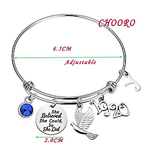 CHOORO Dove Initial Letter Bracelet She Believed She Could So She Did Jewelry(Y) for Women