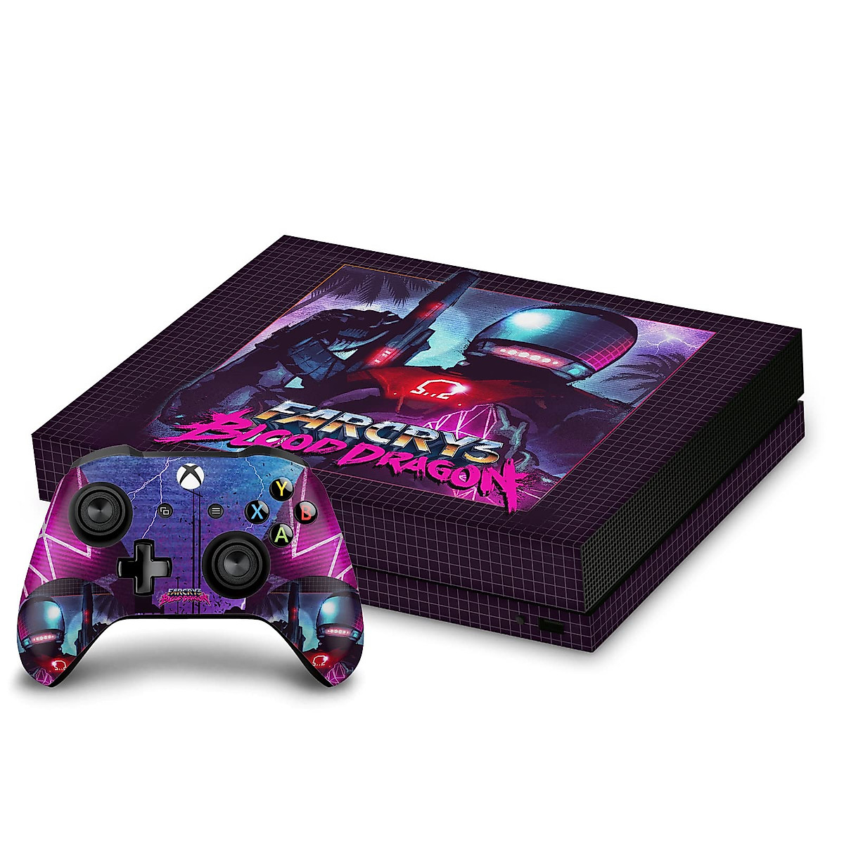 Head Case Designs Officially Licensed Far Cry 3 Blood Dragon Key Art Omega Vinyl Sticker Gaming Skin Decal Cover Compatible With Xbox One X Console and Controller Bundle