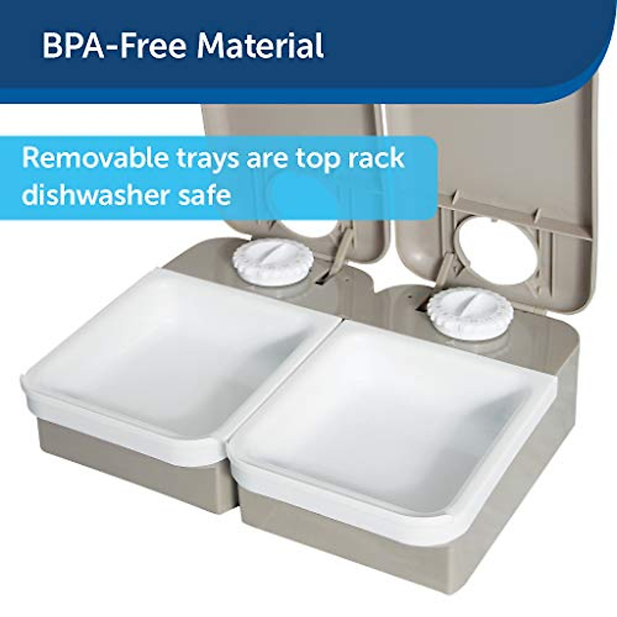 PetSafe Automatic 2 Meal Pet Feeder with Battery Powered Programmable Timer, 3 Cups Total Capacity, Cat and Small to Medium Dog Food Dispenser